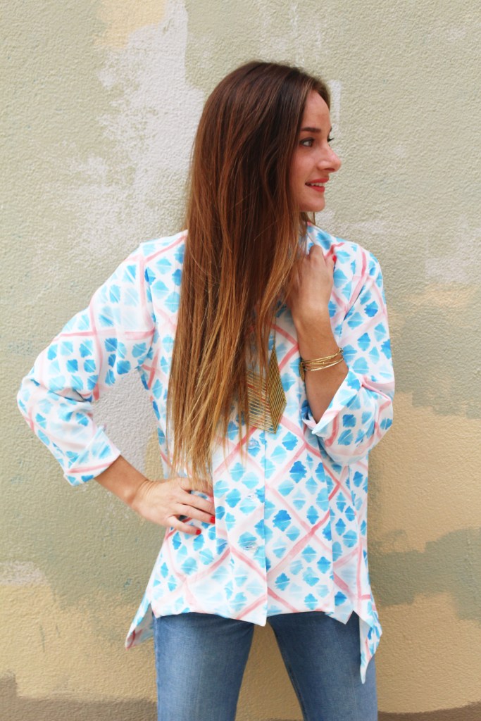 Helga Shirt Pattern with Digital Fabrics – The Sara Project