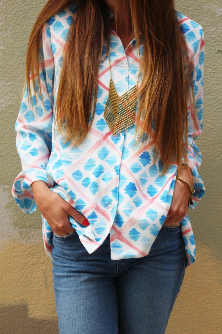 Helga Shirt Pattern with Digital Fabrics – The Sara Project