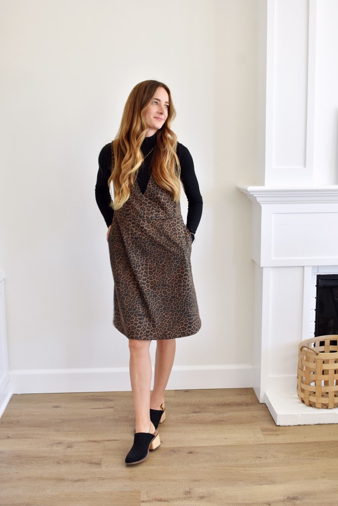 Cheetah Suede Pinafore Dress with JOANN – The Sara Project