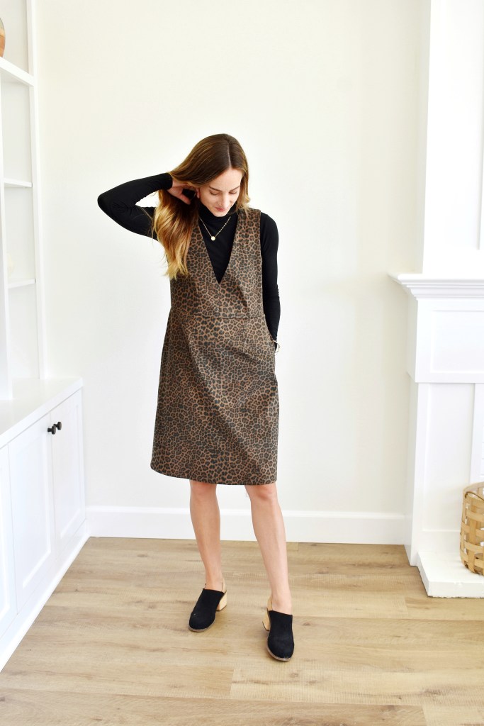 Cheetah Suede Pinafore Dress with JOANN – The Sara Project