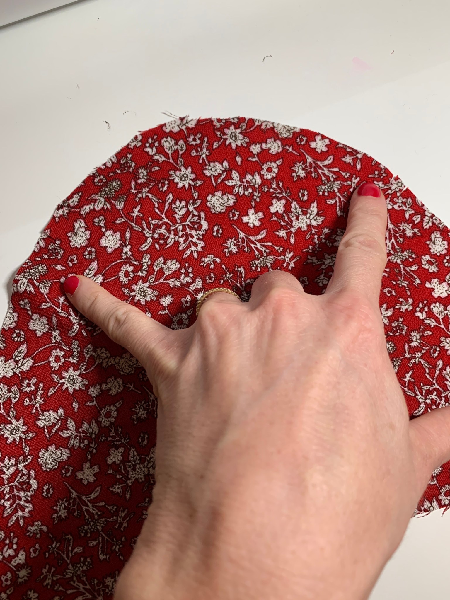 Red Floral Dress with Baby Lock – The Sara Project