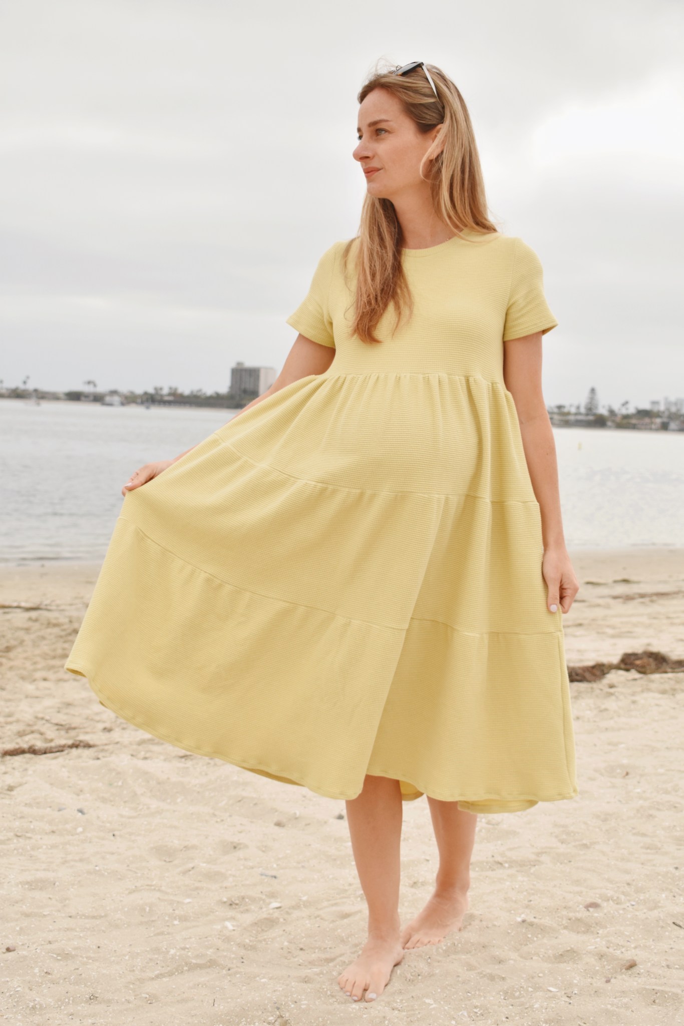 Mellow Yellow Tiered Dress with Baby Lock – The Sara Project