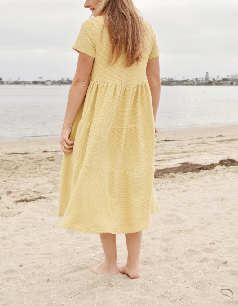 Mellow Yellow Tiered Dress with Baby Lock – The Sara Project