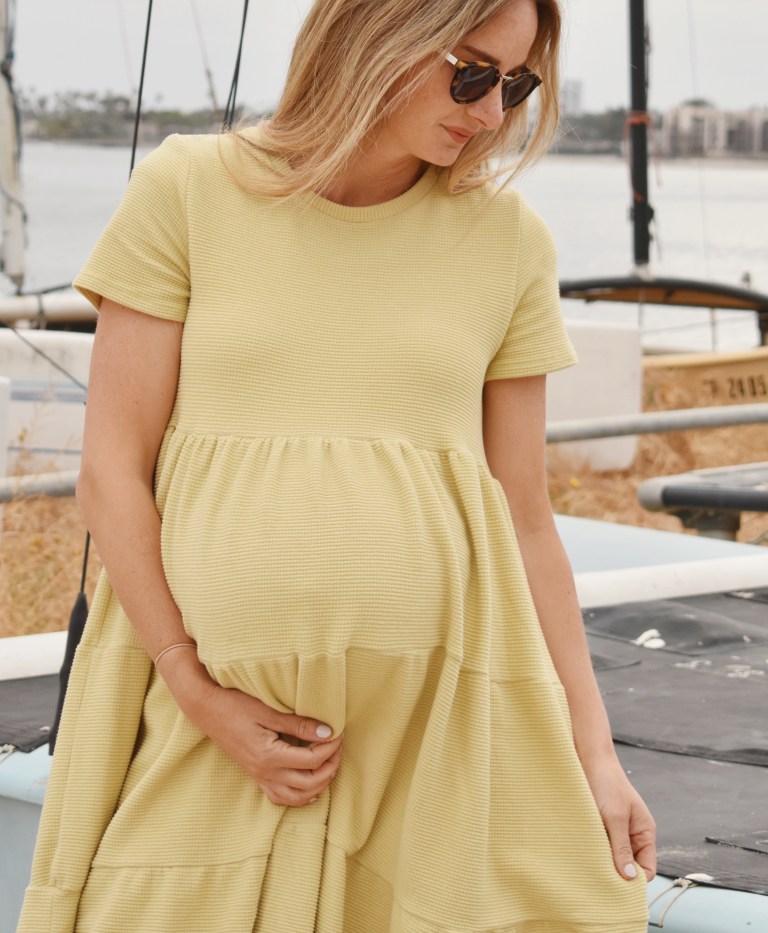 Mellow Yellow Tiered Dress with Baby Lock – The Sara Project